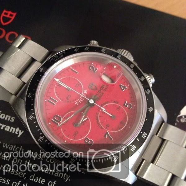 FSOT: Rolex Tudor Tiger Automatic Chronograph Red Dial Steel 79260P ...