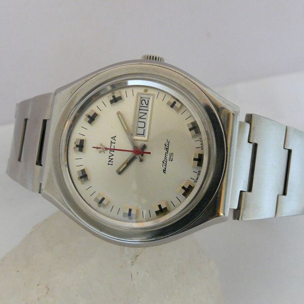 Vintage INVICTA Automatic Swiss Men's Wristwatch with Day & Date ...