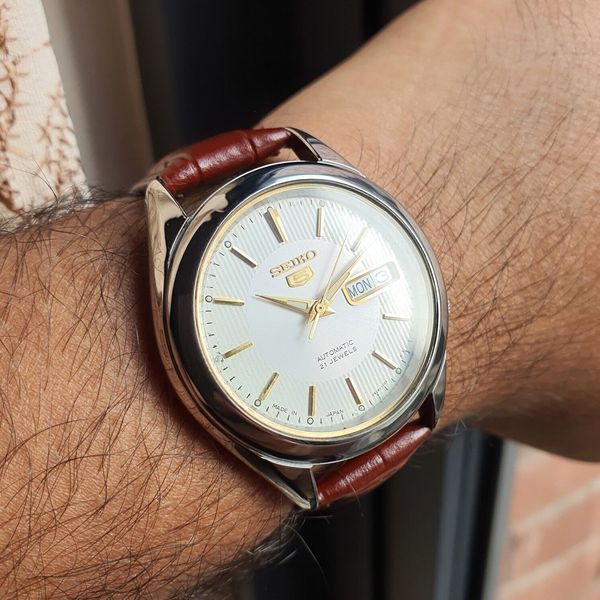 Seiko 5 SNKL17 White Smooth Sunburst dial Ultra Rare JDM Vintage ...
