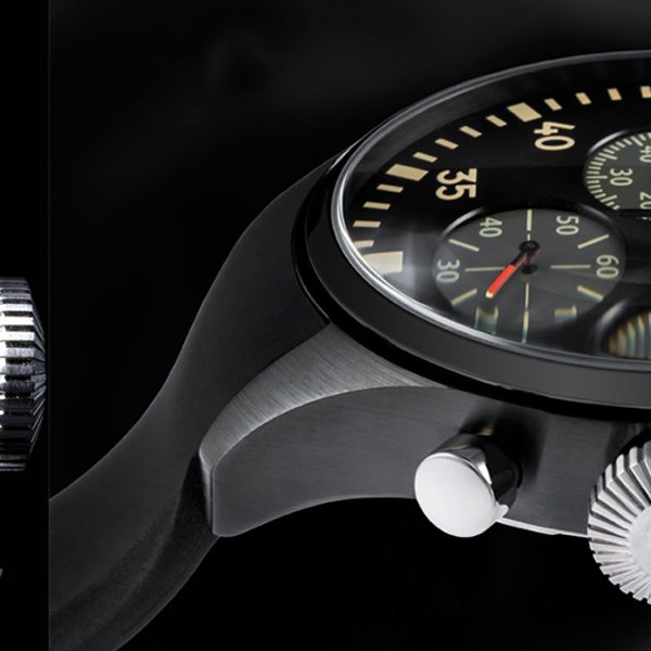 Geckota K2 Pilot's Chronograph Watch IP Black or Brushed SS Case £99 ...
