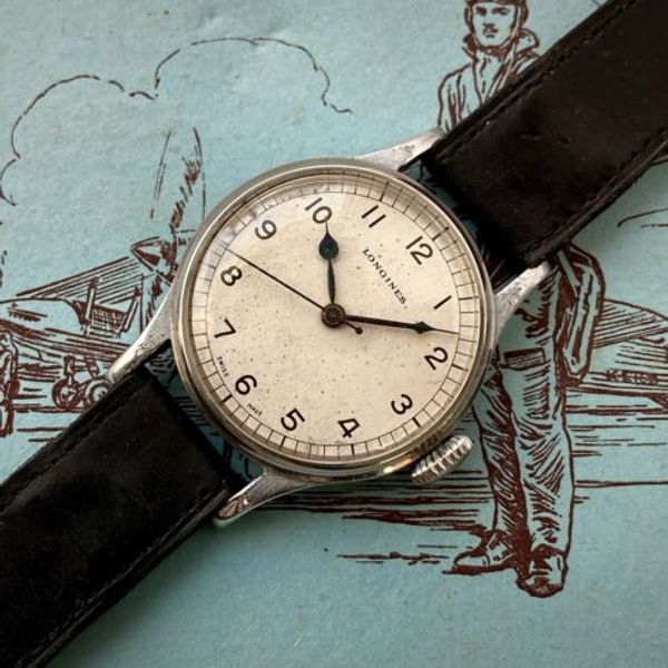 1943 Longines 6B/159 WW2 RAF Pilot watch all original Duralim case ref ...