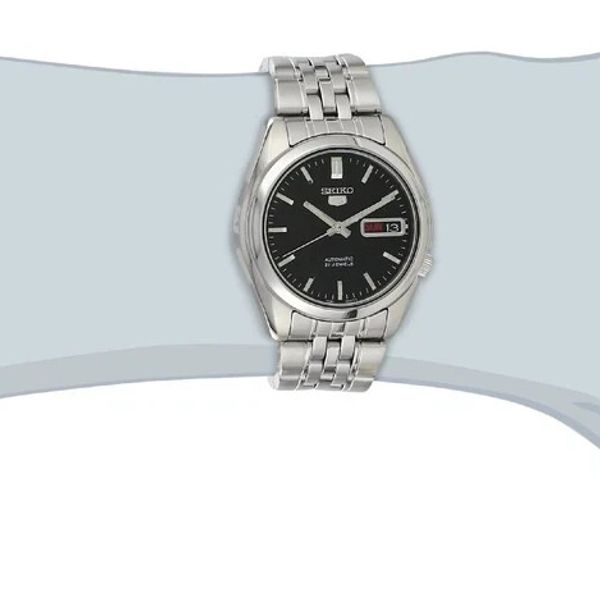 Seiko 5 Classic Men's SNK361 Automatic Black Dial Stainless Steel Watch ...