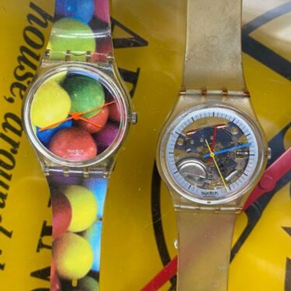 Lot of 2 Vintage Swatch Watches Different Styles Jelly Fish 1997 ...