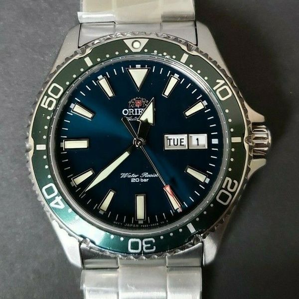 ORIENT KAMASU GREEN DIAL AUTOMATIC DIVE WATCH #RA-AA0004E1 ...