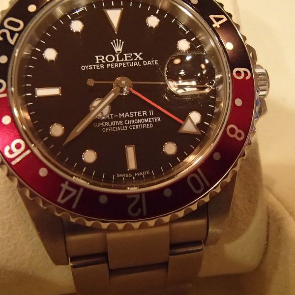 FS GMT-Master II 16710 w/3186 and stick dial. Full set, 3 bezel inserts ...