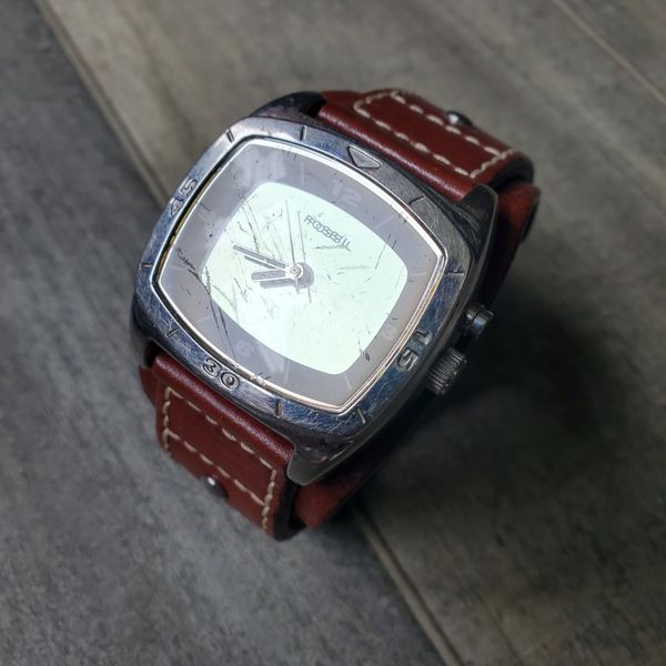 Fossil big tic Quartz Analog Man Watch with Cowhide Bracelet AM3695 For ...