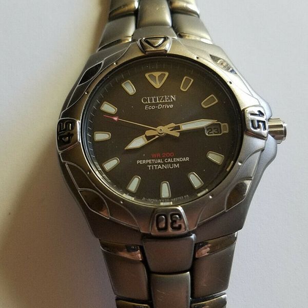 Citizen Mens E760-H30211 TA Eco-Drive Watch Titanium Perpetual Date ...