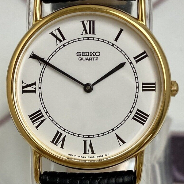 Vintage Seiko Classic Men's Unisex Dress Watch with Roman Numerals ...