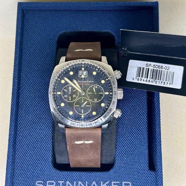 Spinnaker Hull Chronograph Green Dial Watch & Brown Strap. Box. New ...