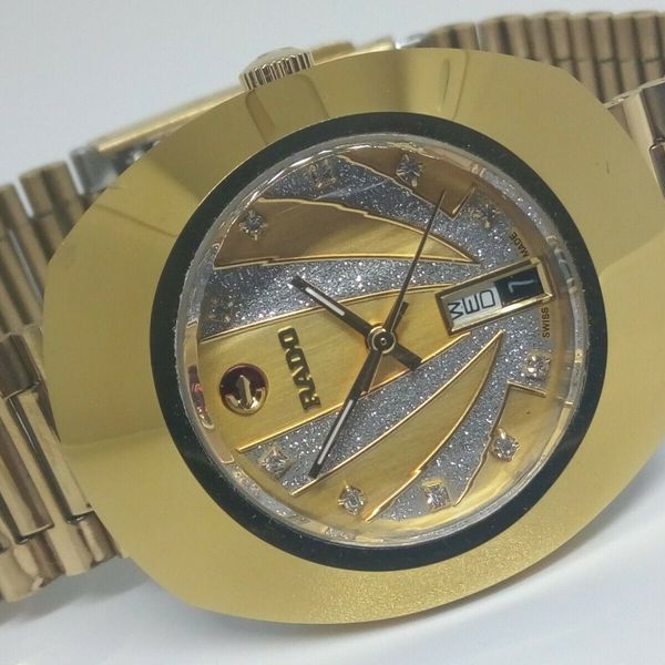 Pre-owned Rado diastar automatic mechanical gold plated wristwatch ...