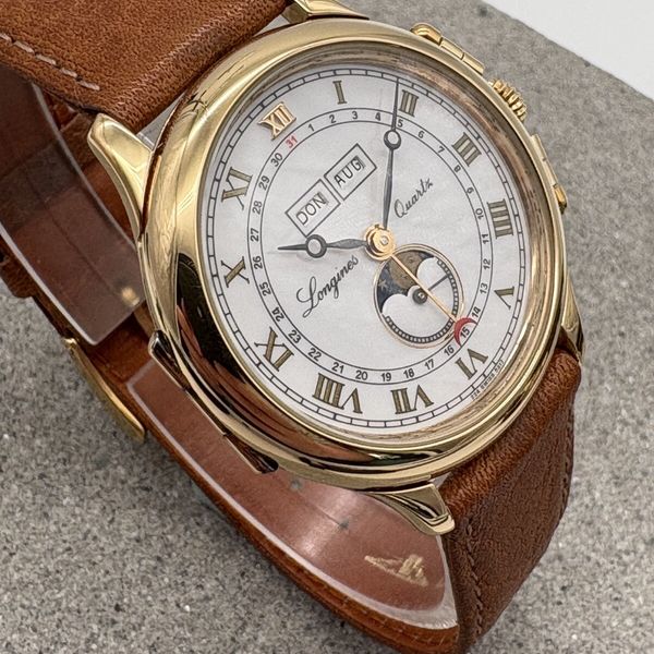 LUXURY LONGINES GOLD CHARLESTON ANNUAL CALENDAR DAY DATE POINTER ...
