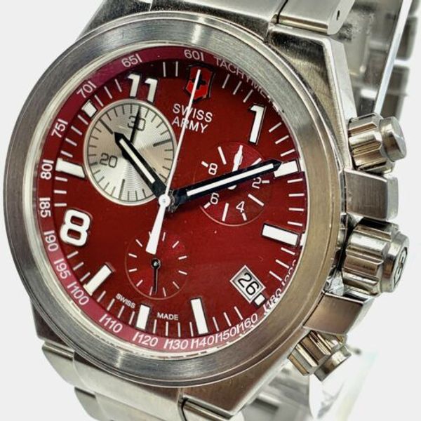 40MM Victorinox 241160 Convoy Chrono Swiss Army Watch Rare Red Dial ...