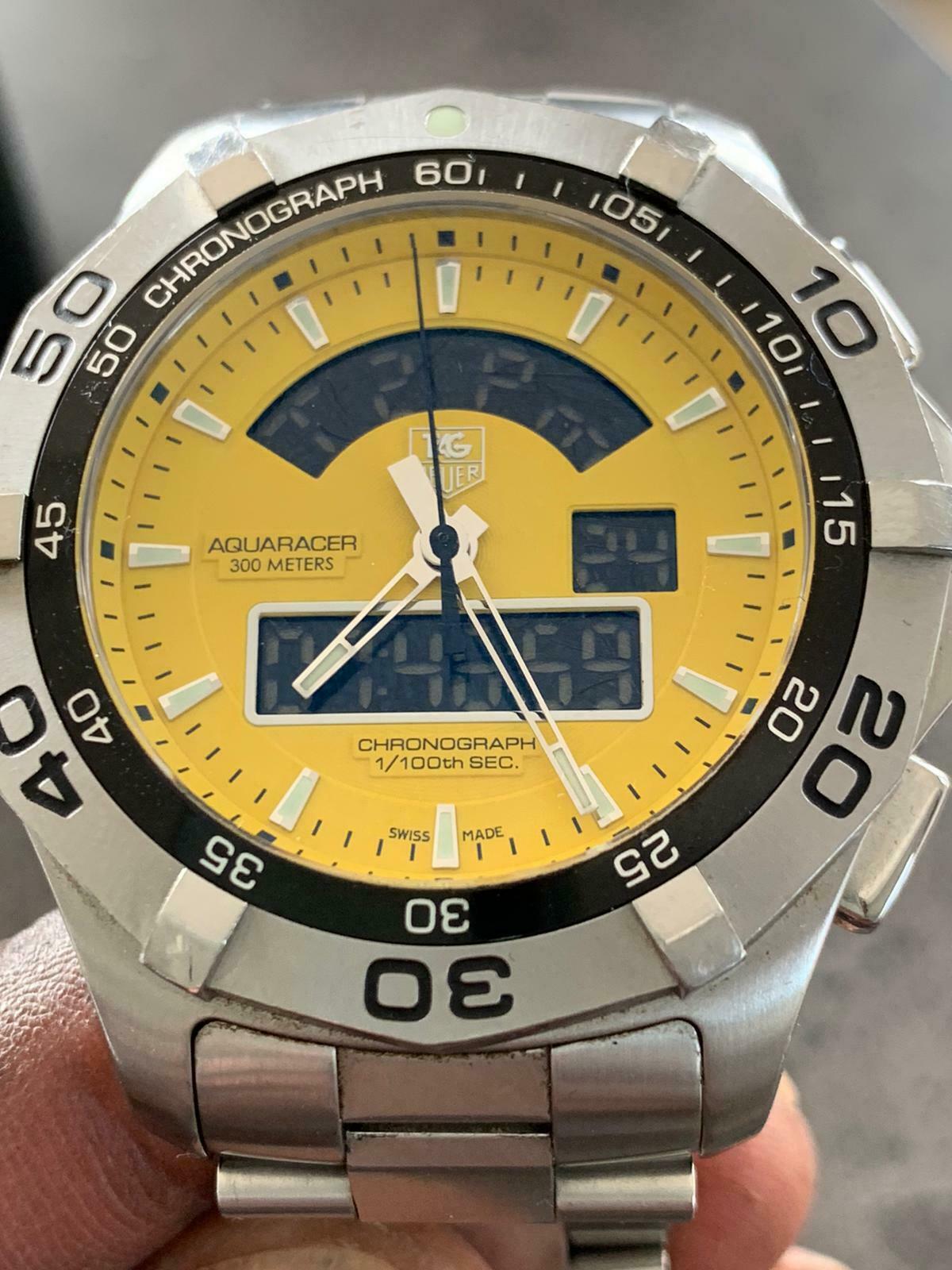 Tag Heuer Aquaracer Chronograph - Digital & Analog - NEEDS REPAIR ...