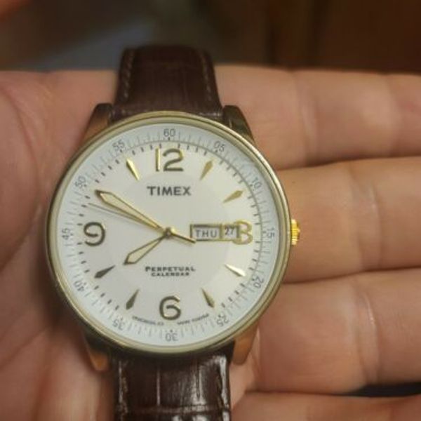 VINTAGE MEN’S TIMEX INDIGLO PERPETUAL CALENDAR W/DATE NEEDS BATTERY ...
