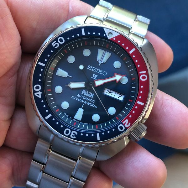 Seiko Prospex Turtle PADI 200M Pepsi Diver Automatic SBDY017 JDM Kanji ...