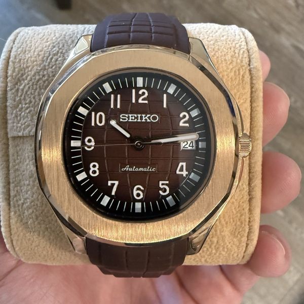 Seiko Mod Nautical Rose Gold Open (Sapphire Crystal, NH35 Movement ...