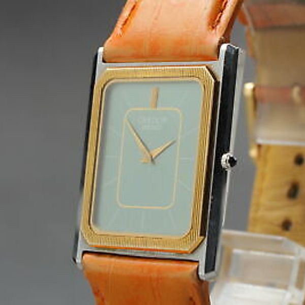 [Near MINT] SEIKO Credor 6730-5090 Quartz 14KT Gold Bezel Tank Men's ...