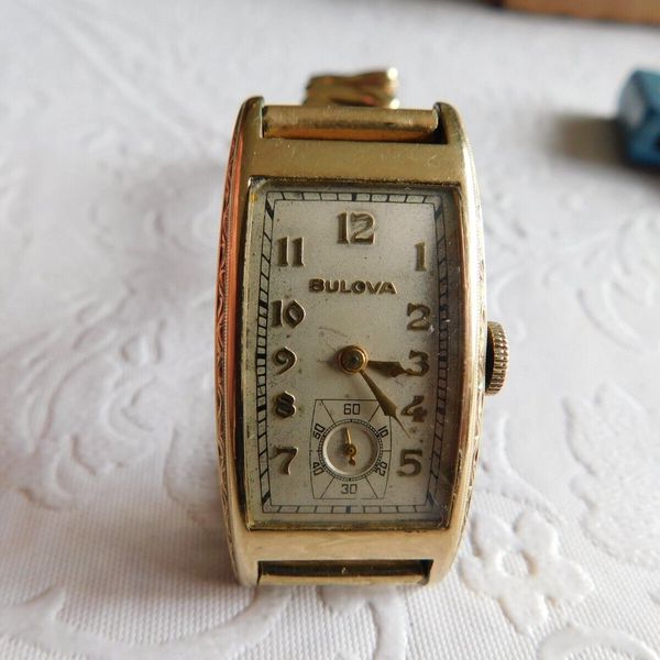 1939 VINTAGE BULOVA 17 JEWEL MEN'S WRISTWATCH 10k GOLD FILLED CASE ...