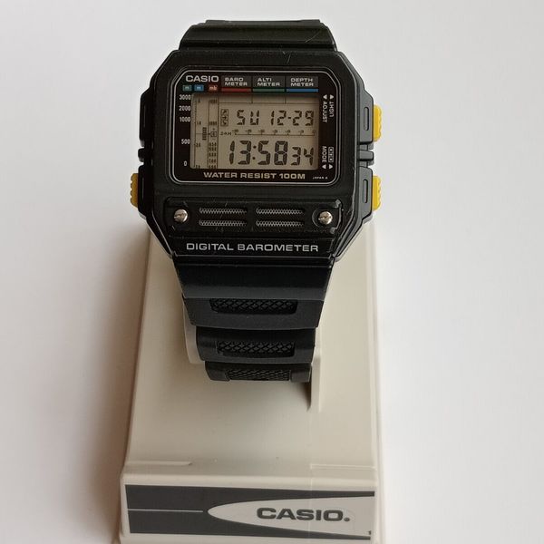 CASIO BM-100 SENSOR-ALTIMETER-BAROMETER-DEPTH METER-3x ALARMS -DIGI ...