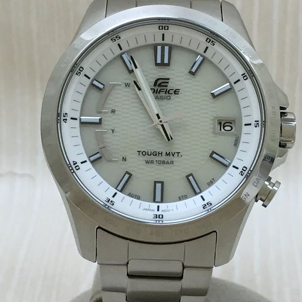 [Used] CASIO Solar watch / EDIFICE / Analog / Stainless steel / Silver / Silver / 2013 / Casio ...