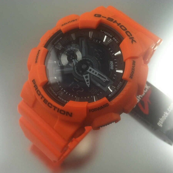 CASIO MENS G-SHOCK GA110MR-4A Digital Analogue WATCH XL Orange ...