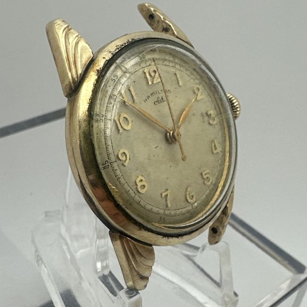 Vintage 1950s Hamilton CLD "Lyndon" Fancy Lugs Mens 10K Gold F. Wrist ...