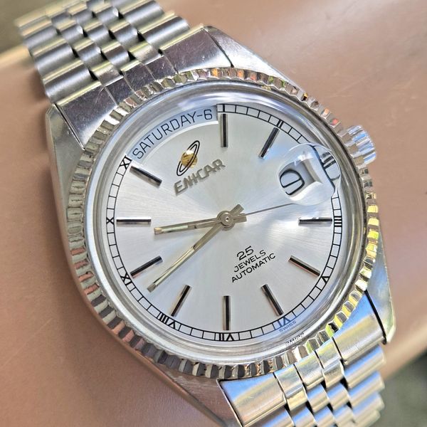 Vintage ENICAR men's automatic watch Ref.2169-51-30 day/date swiss ...