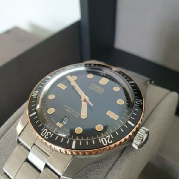Oris Divers 65 Automatic 40mm Watch Bronze Bezel Box + Papers Full Set ...
