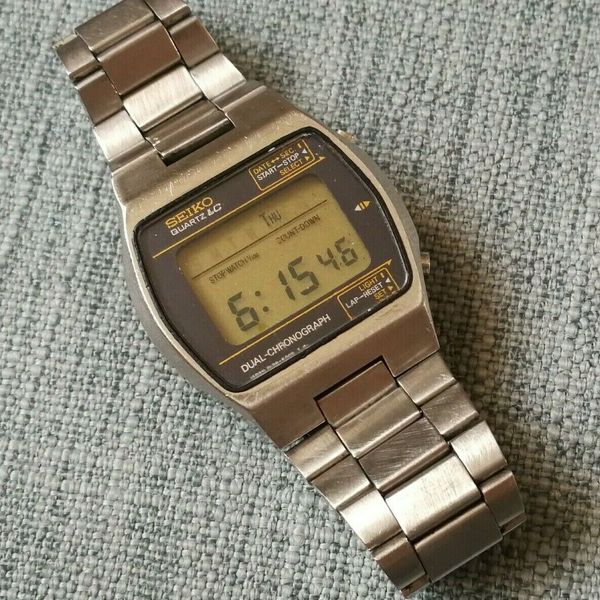 vintage seiko 0138-5000 quartz lcd dual chronograph lcd watch from 1978 ...