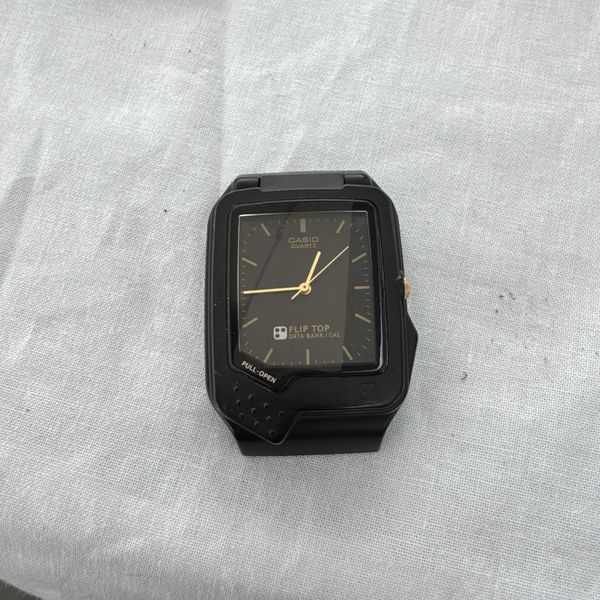 VINTAGE CASIO FLIP-TOP DATA BANK CALCULATOR WATCH 761 FTP-30 MADE IN ...