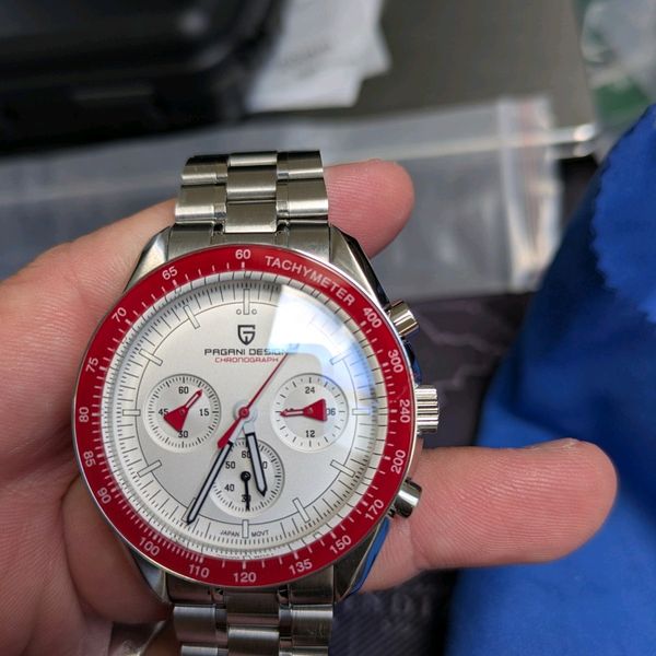 Pagani Design Moonwatch PD-1701 V5 Red & White Dial, Seiko VK63 ...