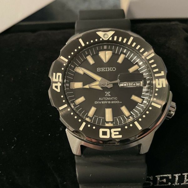 Seiko Automatic Prospex Monster Black Dial Divers 200M Men's Watch ...