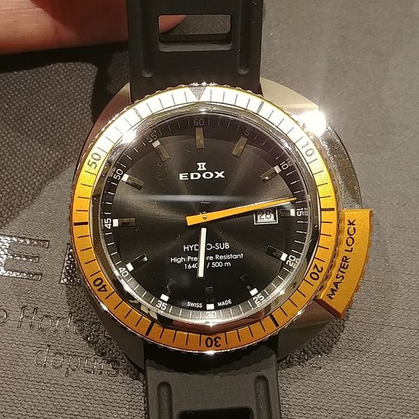 FS : Edox 46mm Hydro-Sub Swiss Quartz Dive Watch with Edox MasterLock ...