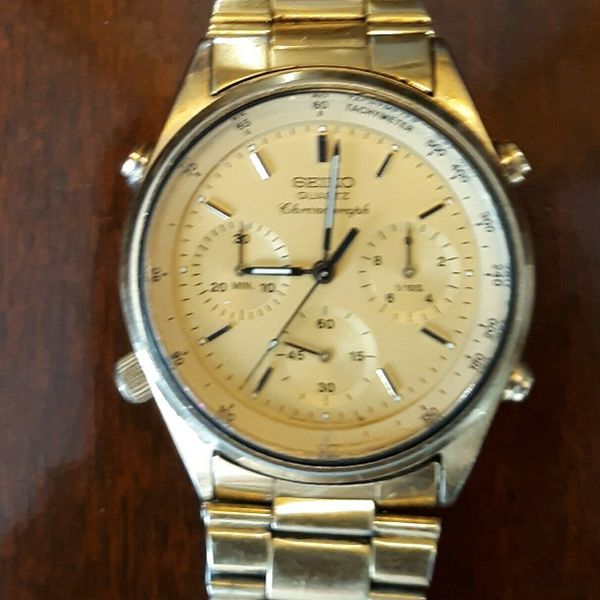 SEIKO GOLD CHRONOGRAPH QUARTZ WATCH 7A28-7029 MADE IN JAPAN | WatchCharts
