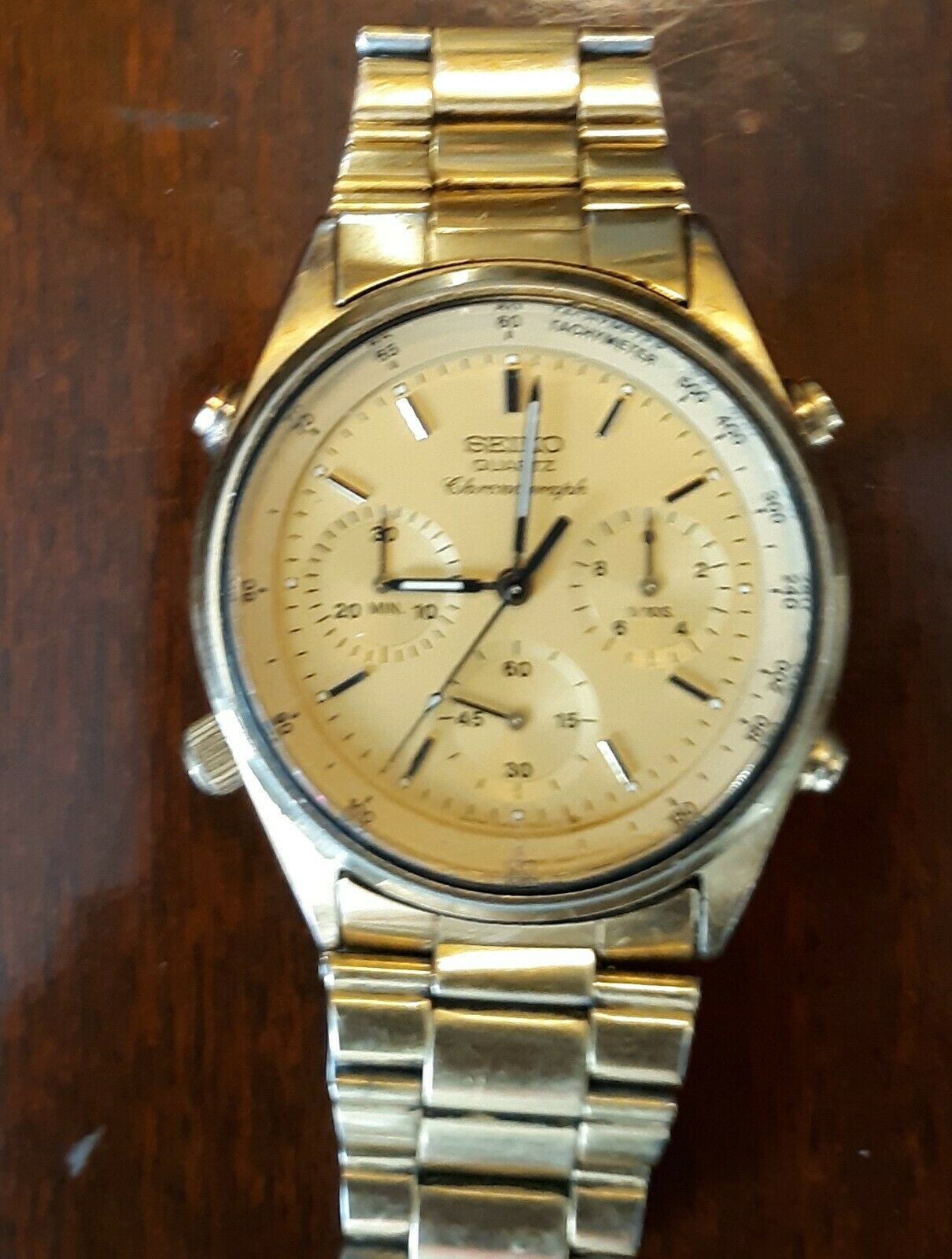 SEIKO GOLD CHRONOGRAPH QUARTZ WATCH 7A28-7029 MADE IN JAPAN | WatchCharts