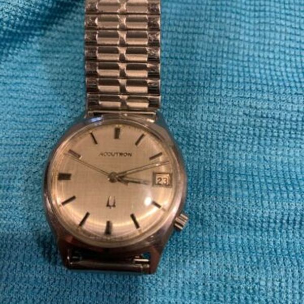 Vintage Stainless Steel Bulova Accutron M7 Patented Waterproof Wrist ...