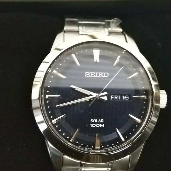 Seiko Solar Blue Dial Stainless Steel Men's Watch SNE361 (Shelf 36k)(J ...