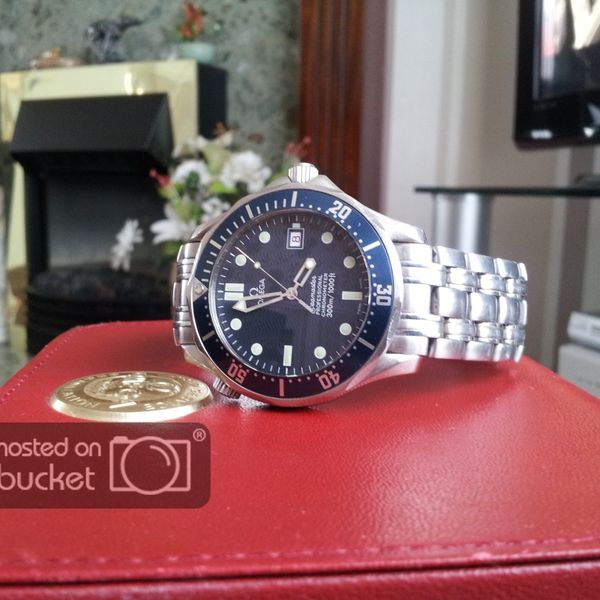 Omega Seamaster SMP 25318000 (Box & 3 Cards) Blue bezel 41mm Automatic ...