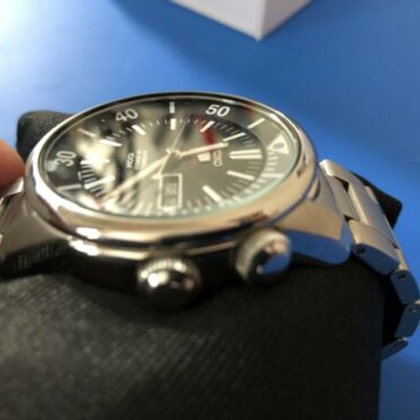 Seiko 5 Sports SRPB27 “Compressor” Black Dial Stainless Steel Watch ...
