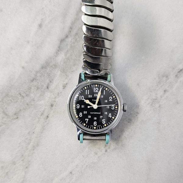 Vintage Timex Sprite Field Military Watch Vietnam Turquoise Mechanical ...