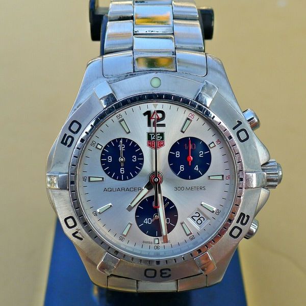 AUTHENTIC TAG HEUER AQUARACER CAF1111 Men's Watch Chronograph Quartz ...