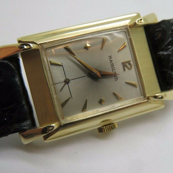 VERY RARE 14K SOLID GOLD HAMILTON DRAKE ART DECO MENS WRIST WATCH ...