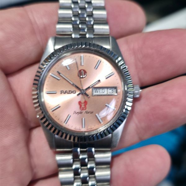 Vintage Rado Purple Horse Salmon Dial Flutted Original Swiss 2472 Auto ...