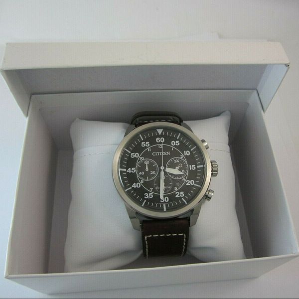 MENS CITIZEN ECO-DRIVE AVION CHRONOGRAPH STAINLESS STEEL WATCH ...