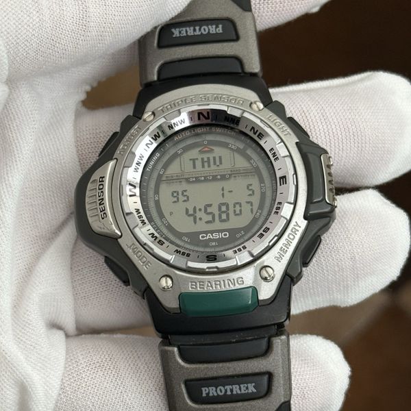 Vintage Casio Pro Trek PRT-41 Triple Sensor Menâ s Digital Watch Mod ...