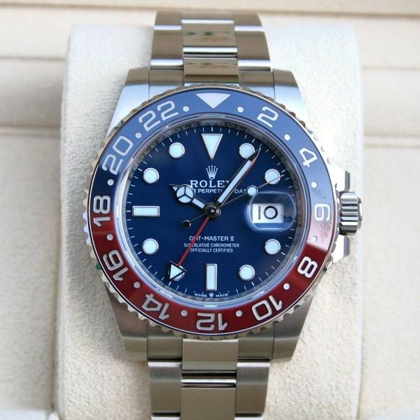 FSOT: Rolex 126719 GMT MASTER II 18K WHITE GOLD WATCH BLRO PEPSI BEZEL ...