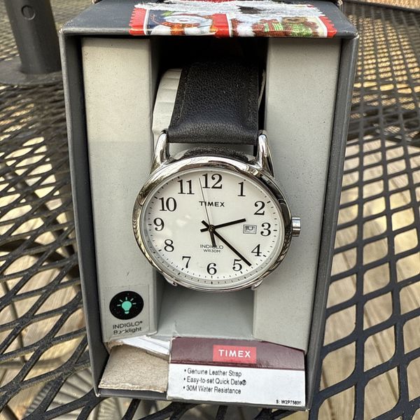 Timex Men's Watch TW2P75600 Quartz Indiglo White Dial Black Leather ...