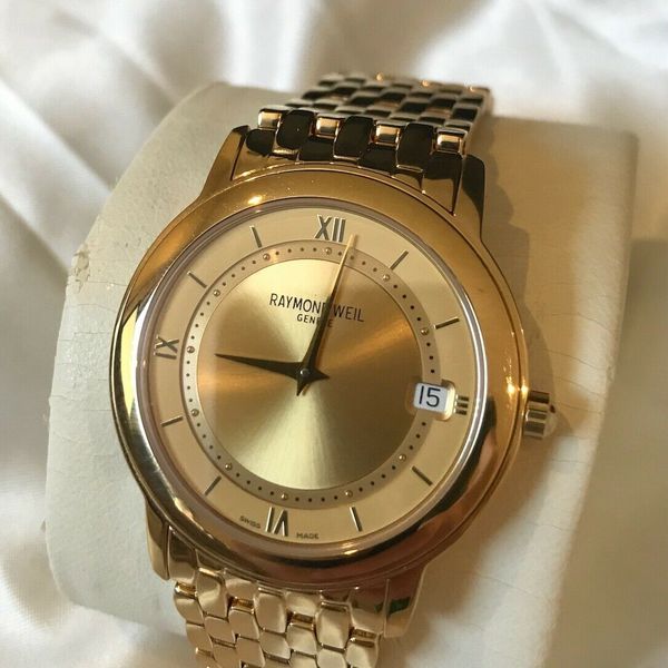 Raymond Weil - Swiss Made WR.3ATM 18K Gold Electroplated 10MC Sapphire ...