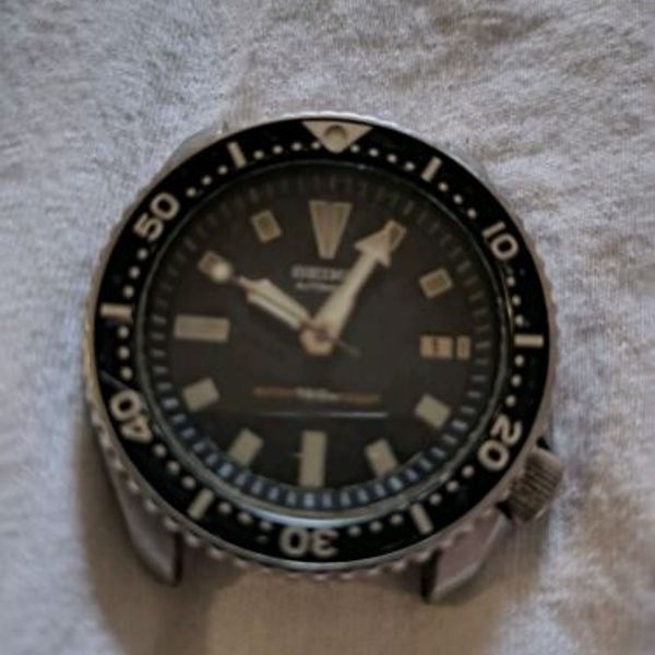 Seiko 7002 Day Date Diver Scuba 200m ST.Steel Automatic Mens Watch Auth ...