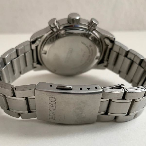 Seiko Quartz Chronograph 6T63-00A0 Blue Dial Original Stainless Steel ...